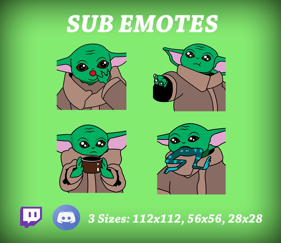 4 X Baby Yoda Grogu Emotes / Twitch Emotes - Etsy