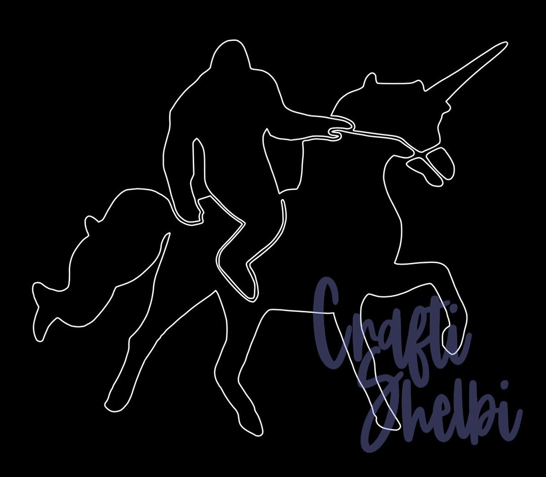 Sasquatch Riding A Unicorn Etsy