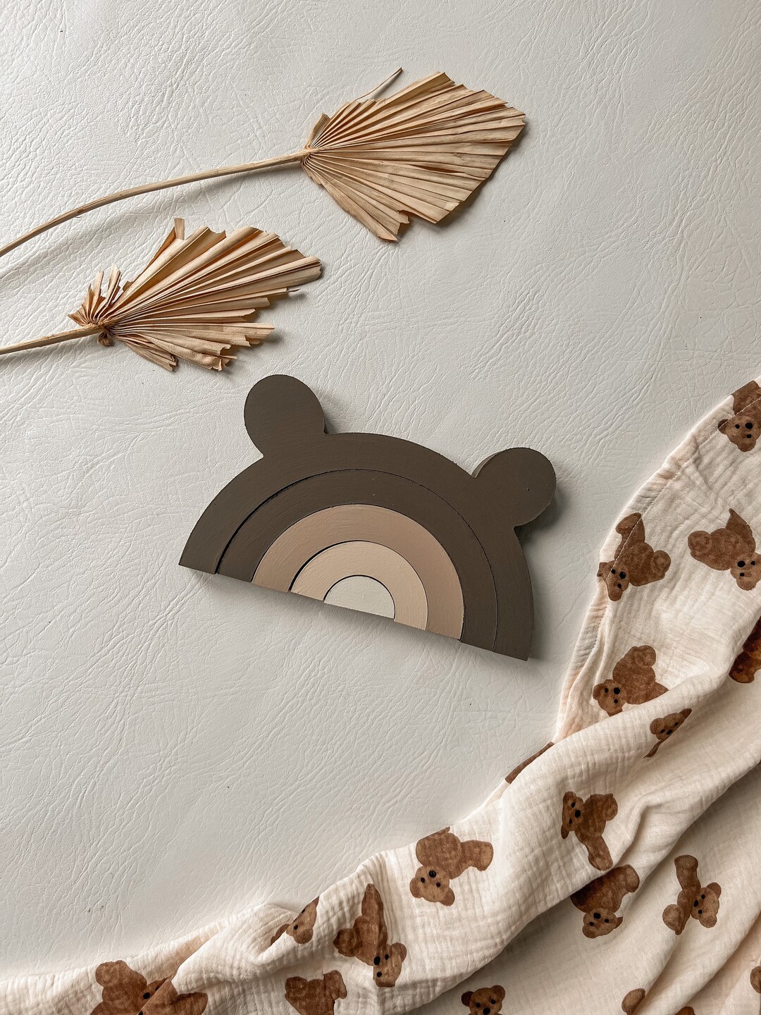 Bear Stacker Neutral Stacker MDF Hand Painted Nursery Nursery Decor ...