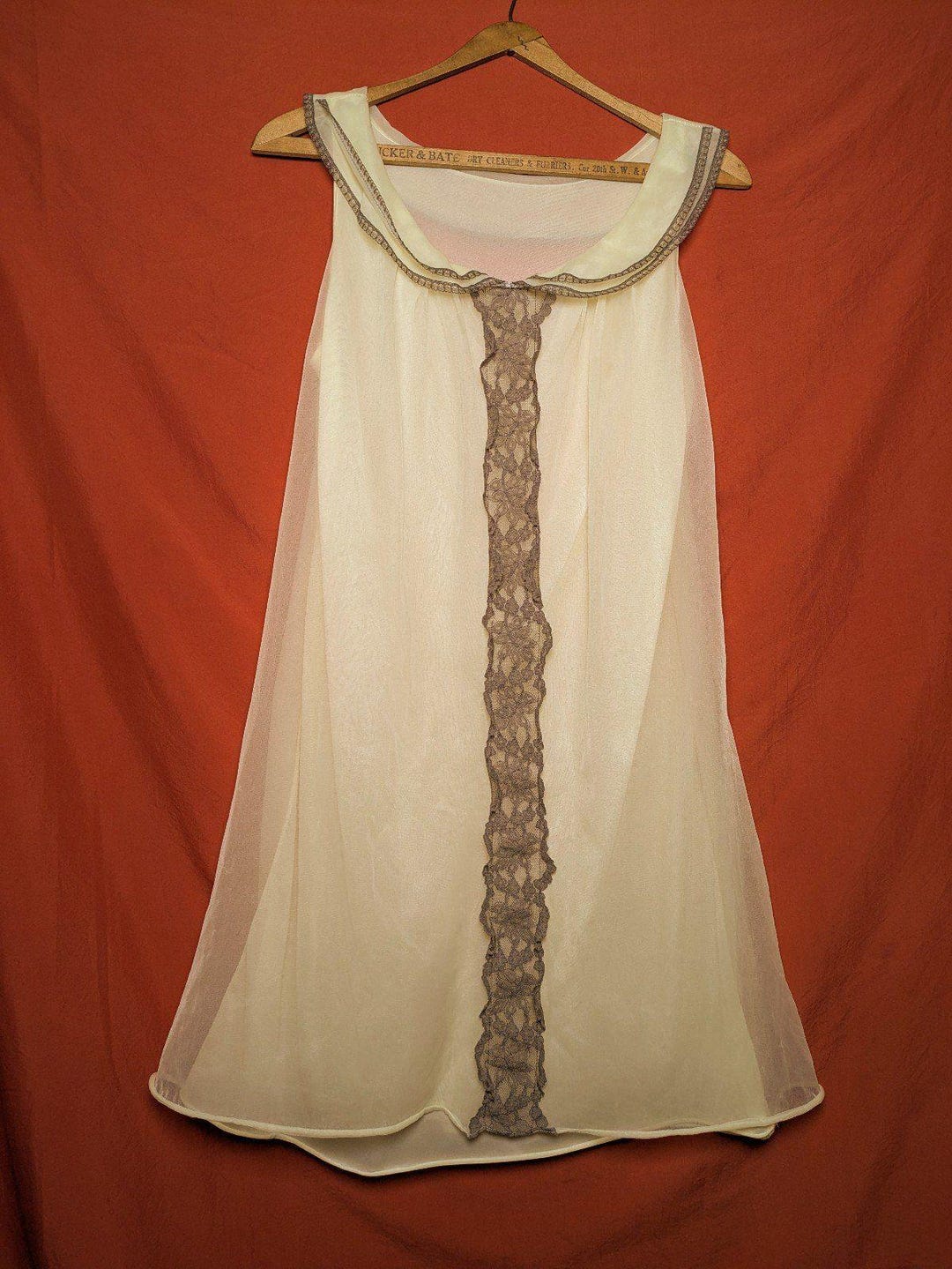 Butter Yellow Sheer Lace Trim Babydoll Mini Dress Size Medium Coquette ...