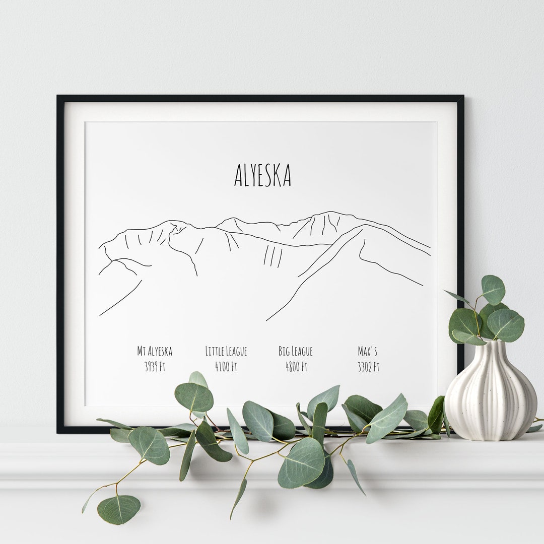 Alyeska Print Alyeska Art Alyeska Resort Alaska Mountain - Etsy