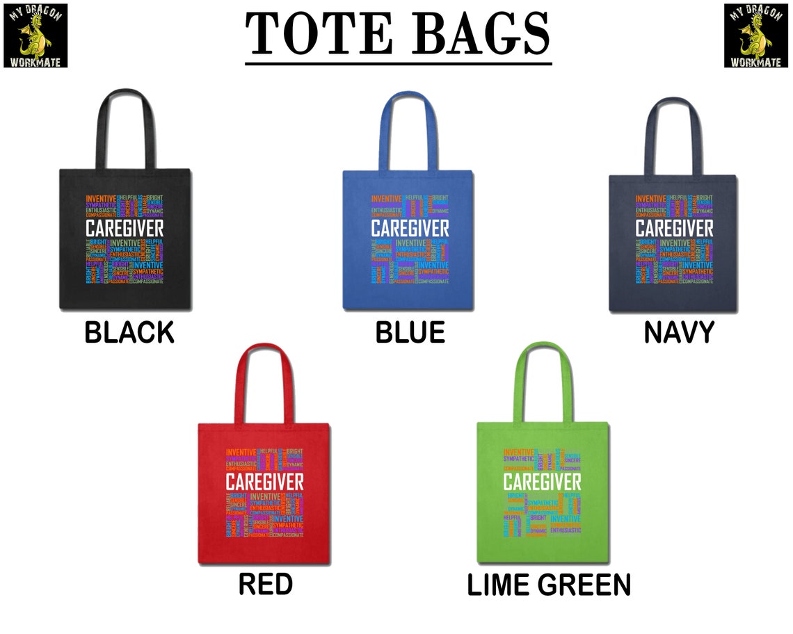 Caregiver Words Tote Bag Caregiving Gift Co Worker Office | Etsy
