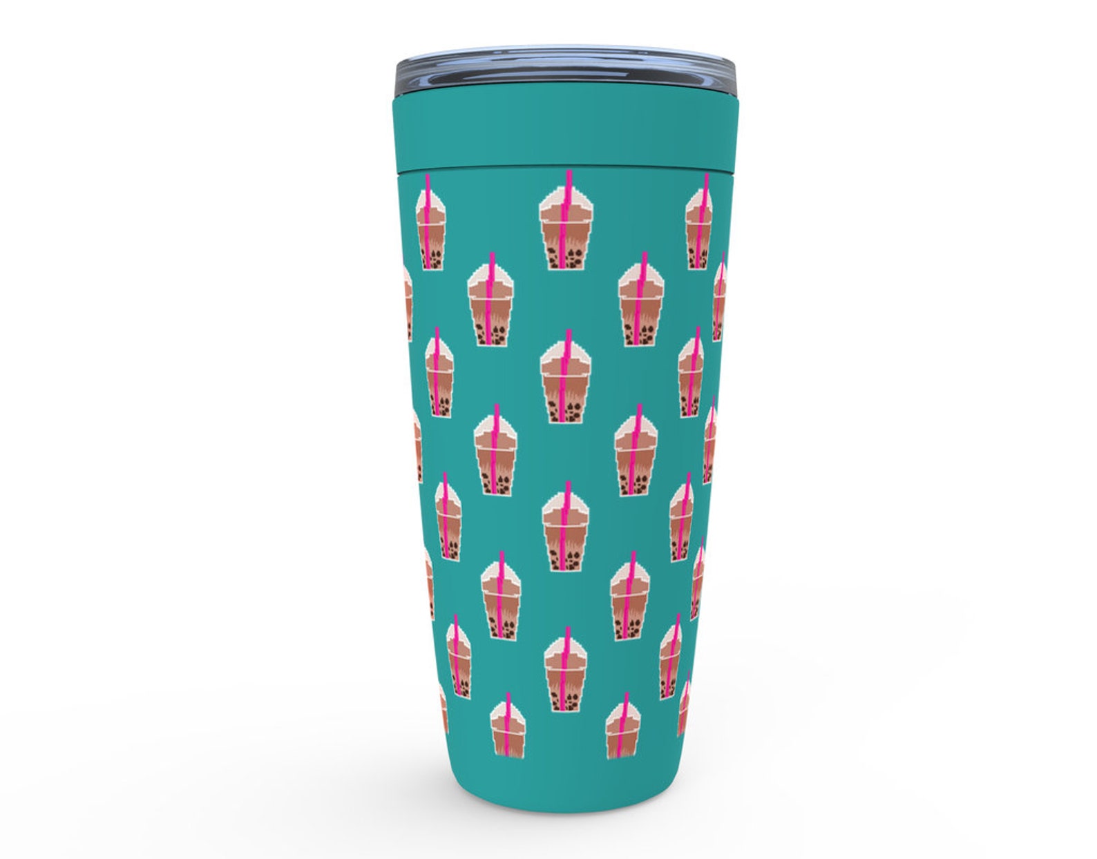 Pixelated Boba Milk Tea Viking Tumblers Stainless Steel 20 Oz - Etsy