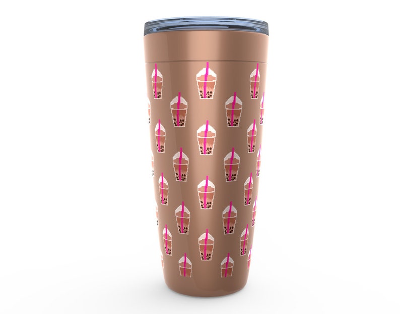 Pixelated Boba Milk Tea Viking Tumblers Stainless Steel 20 Oz - Etsy