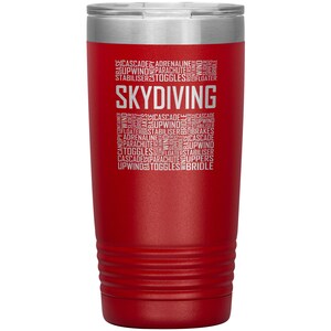 Skydiving Words Tumbler, Stainless Steel 20 Oz Tumbler, Skydiving Lover ...