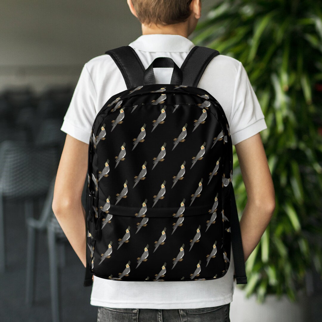 Cockatiel Backpack, Cute Cockatiel Pattern School Bag, Travel Backpack ...