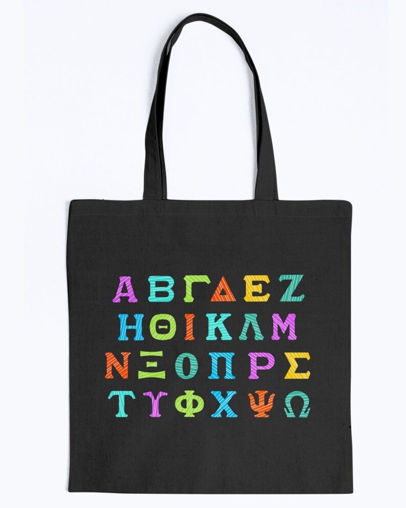 Greek Alphabet Tote Bag Greek Alphabet Gift Co Worker Office - Etsy