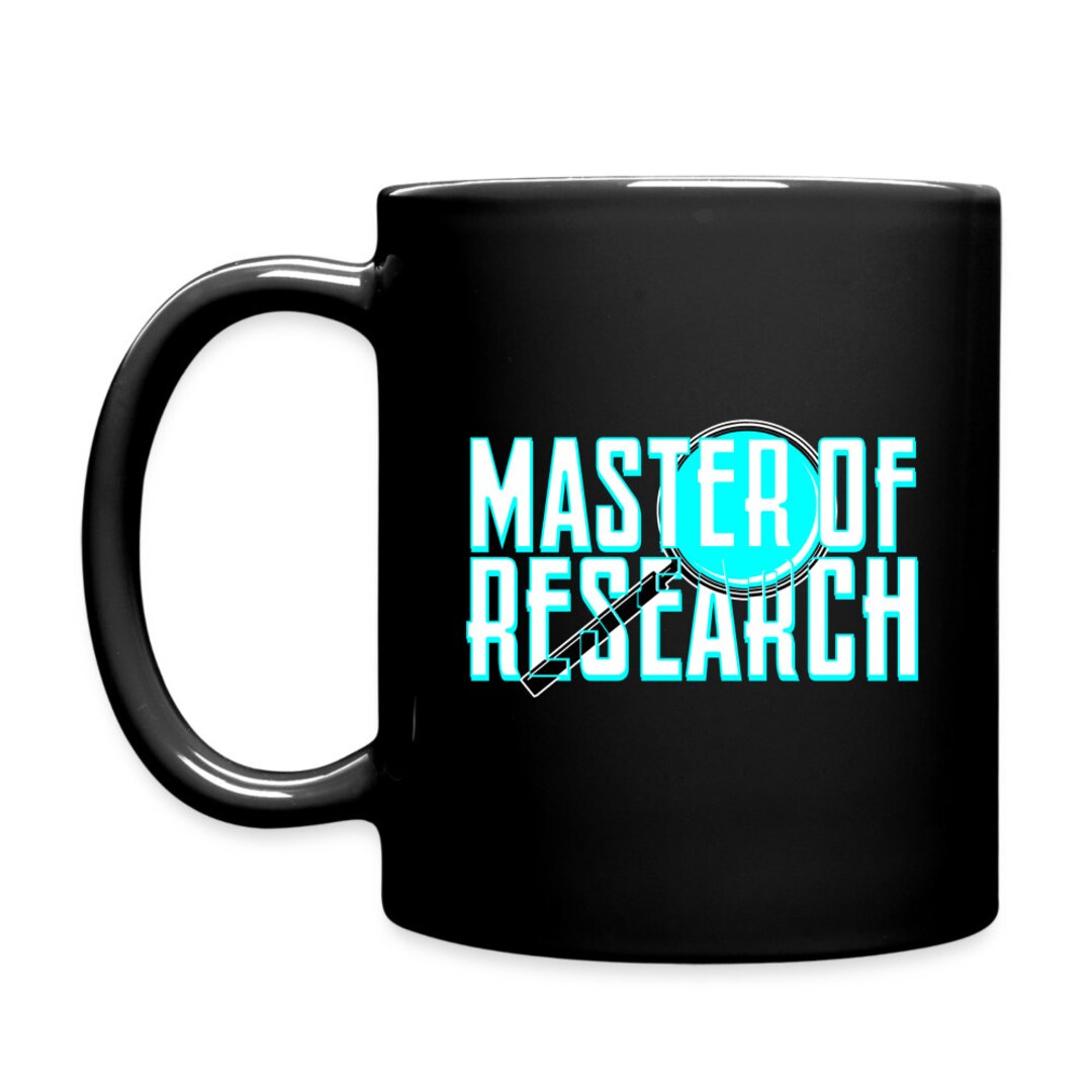 Master of Research Black Mug, Research Gift, Black 11oz Mug, Co Worker ...