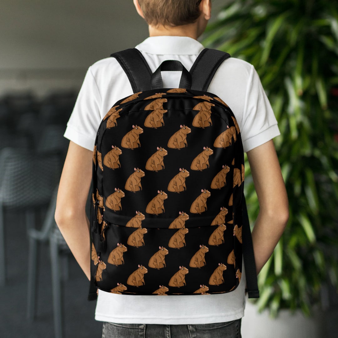 Capybara Backpack, Cute Capybara Pattern School Bag, Travel Backpack ...