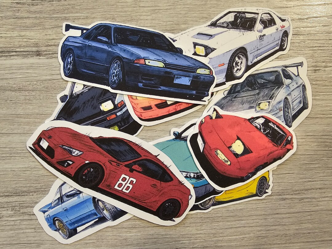 Initial D Anime Car Sticker Pack of 10 Stickers. 2 - 3.5 Inches. - Etsy