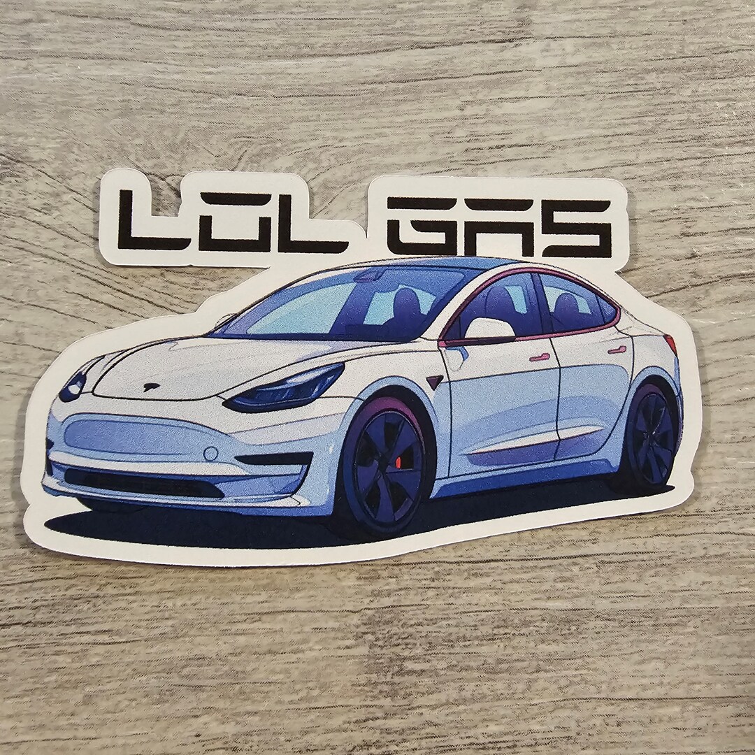 Tesla Model 3 LOL Gas Sticker 4 Inches. - Etsy