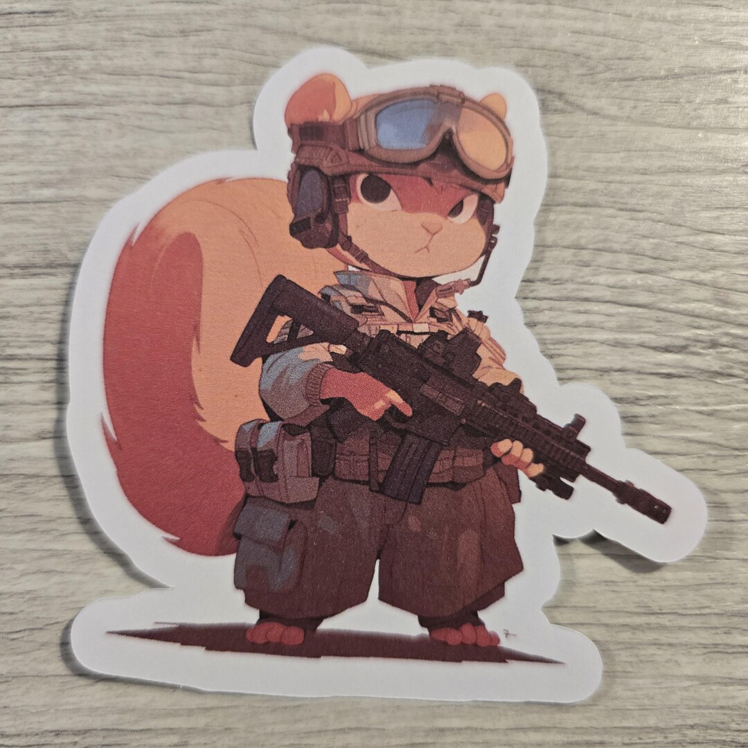 Tactical Squirrel Sticker - Waterproof Laptop Decal - Etsy