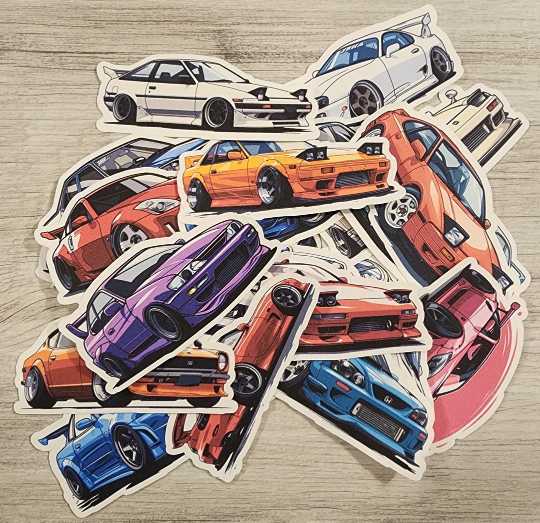 Cartoon JDM Car Sticker Pack of 20 Stickers. ~ 2 Inches. - Etsy