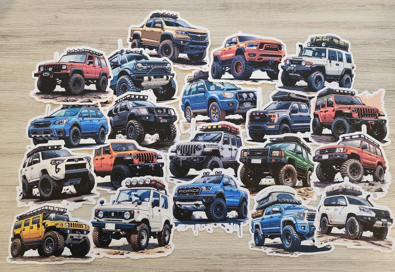 Cartoon Off-roader/overlander Car Sticker Pack of 20 Stickers. ~4 Inches. - Etsy