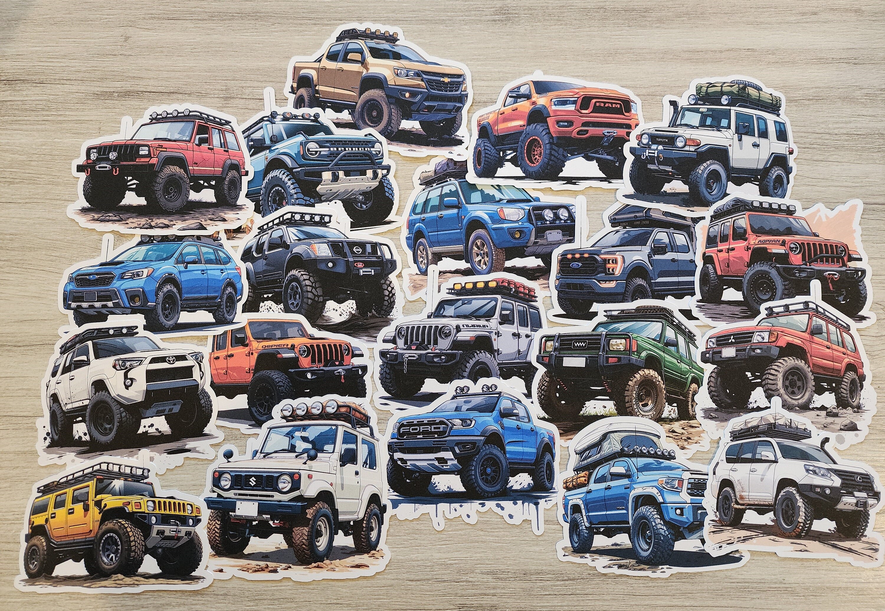 Cartoon Off-roader/overlander Car Sticker Pack of 20 Stickers. ~4 ...