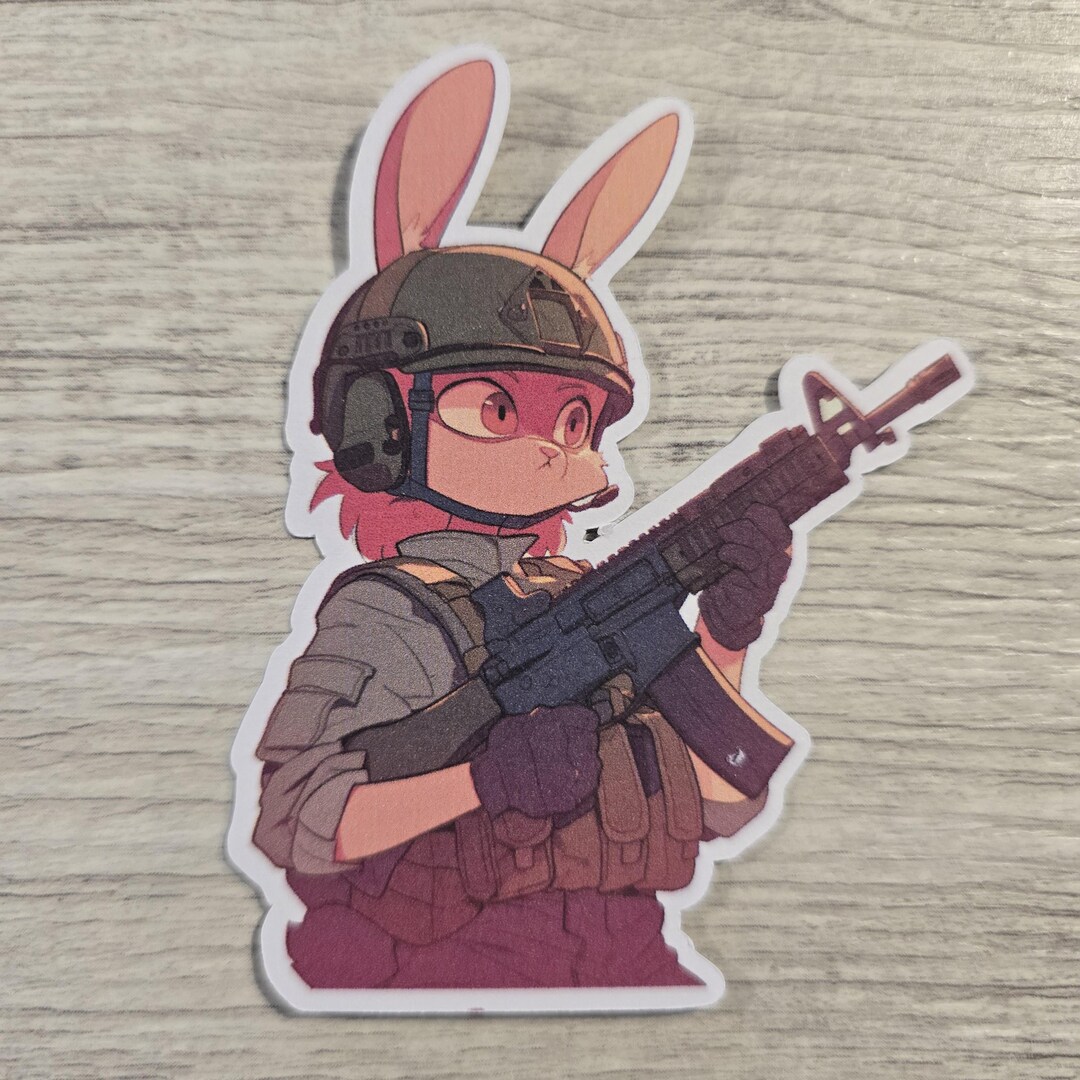 Cute Tactical Bunnysticker 3.5 Inches. - Etsy