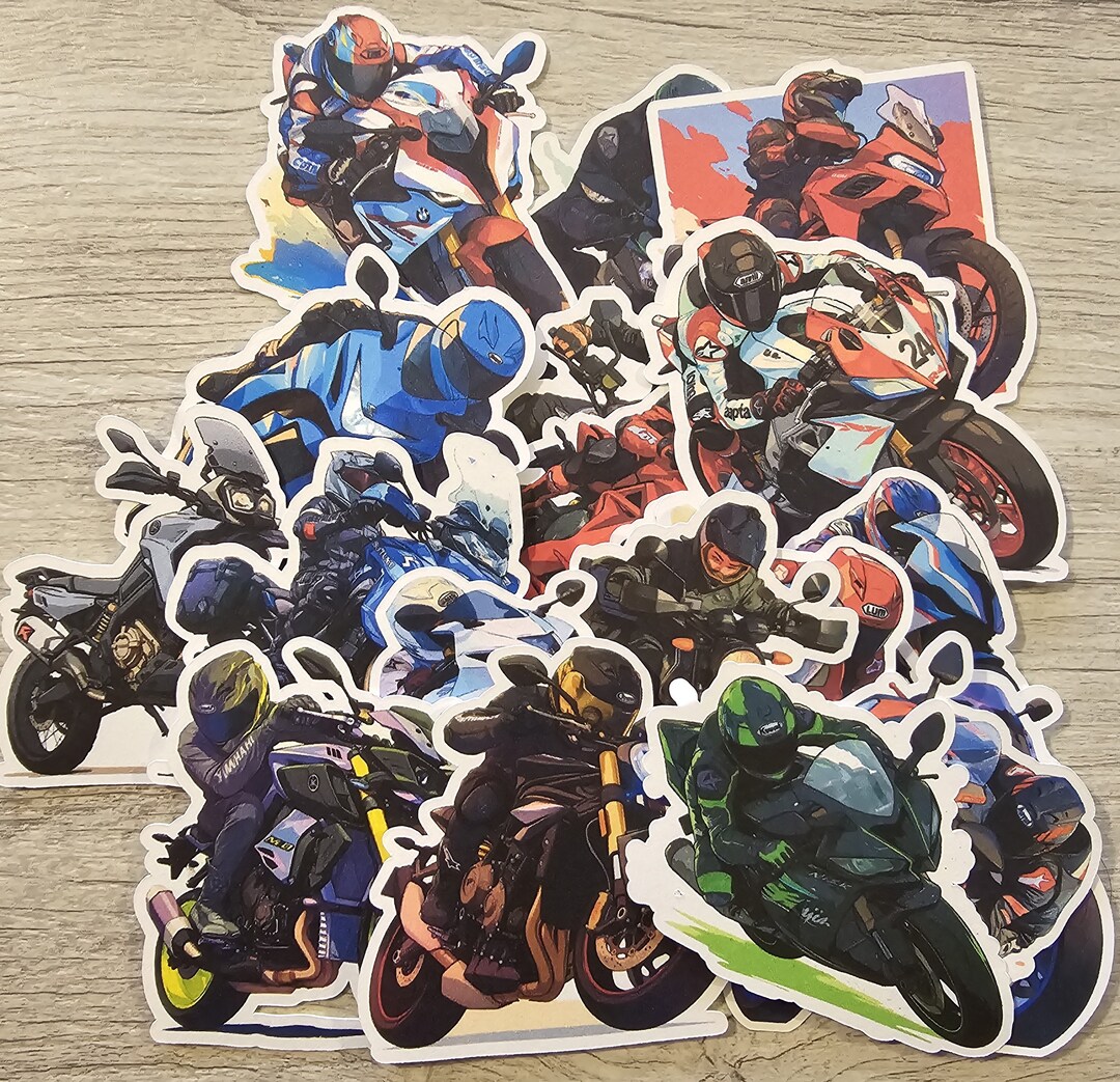 Cartoon Motorcycle Sticker Pack of 20 Stickers. ~2 Inches. - Etsy