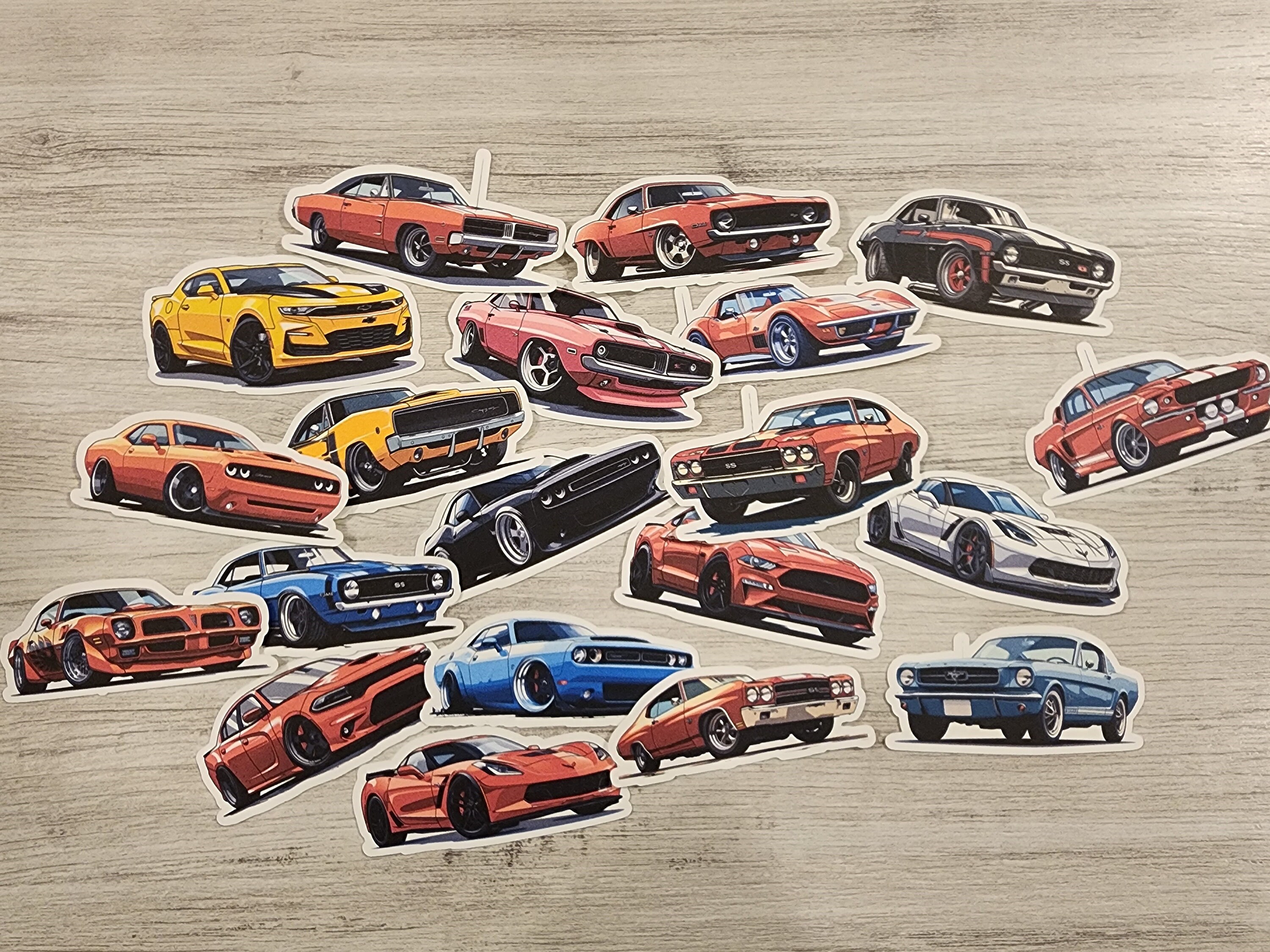Cartoon American Muscle Car Sticker Pack of 20 Stickers. ~2 Inches. - Etsy