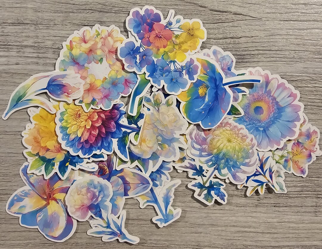Cute Rainbow Flower Sticker Pack. ~2 Inches. - Etsy