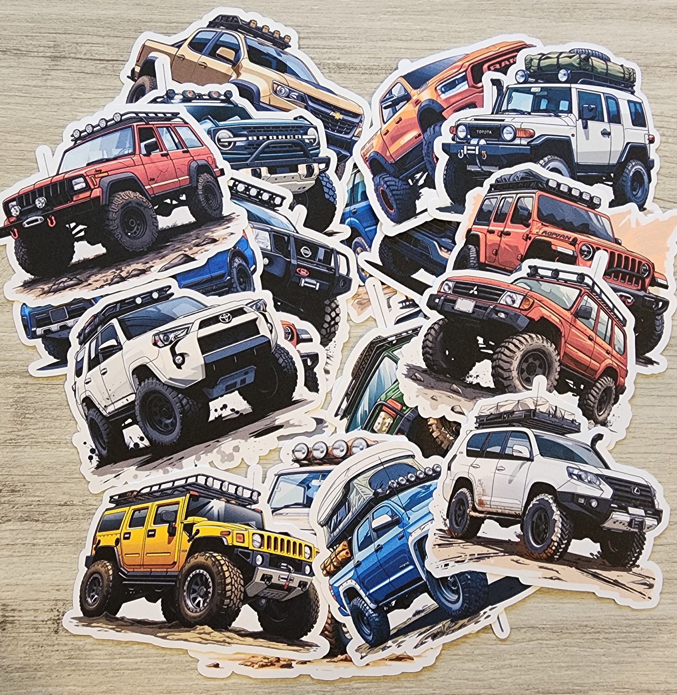 Cartoon Off-roader/overlander Car Sticker Pack of 20 Stickers. ~4 ...