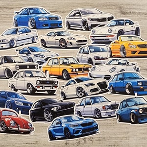Cartoon Euro Car Sticker Pack of 20 Stickers. ~2 Inches. - Etsy