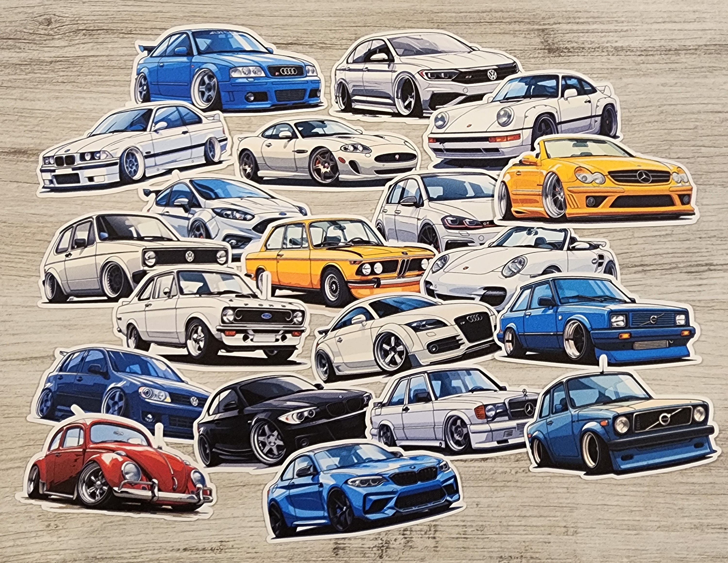 Cartoon Euro Car Sticker Pack of 20 Stickers. ~2 Inches. - Etsy