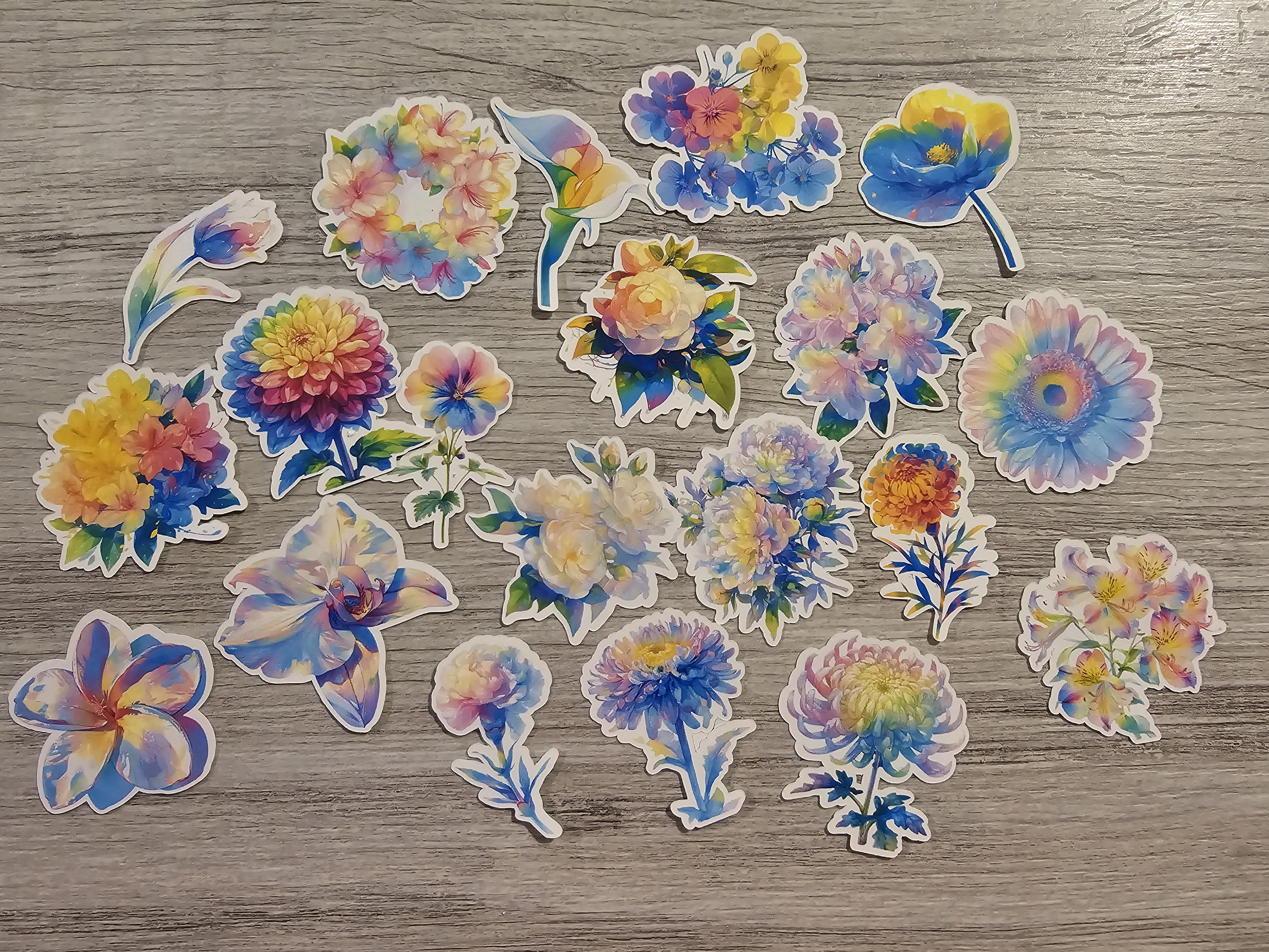 Cute Rainbow Flower Sticker Pack. ~2 Inches. - Etsy