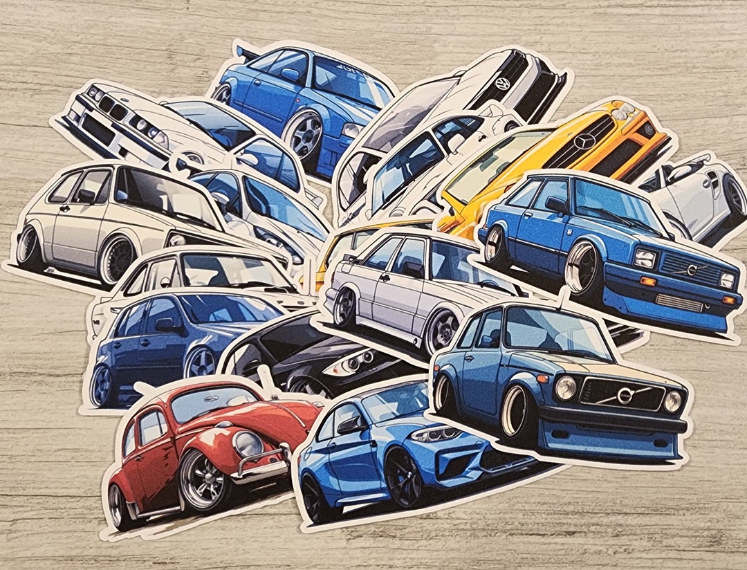Cartoon Euro Car Sticker Pack of 20 Stickers. ~2 Inches. - Etsy