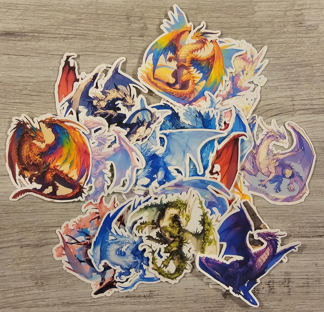 Cartoon Fantasy Dragon Sticker Pack of 20 Stickers. ~2 Inches. - Etsy