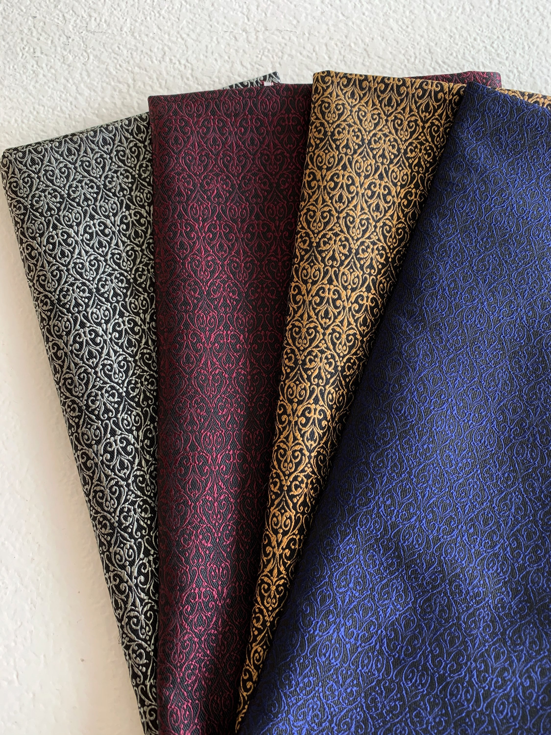 Navy Blue Damask Fabric - Etsy