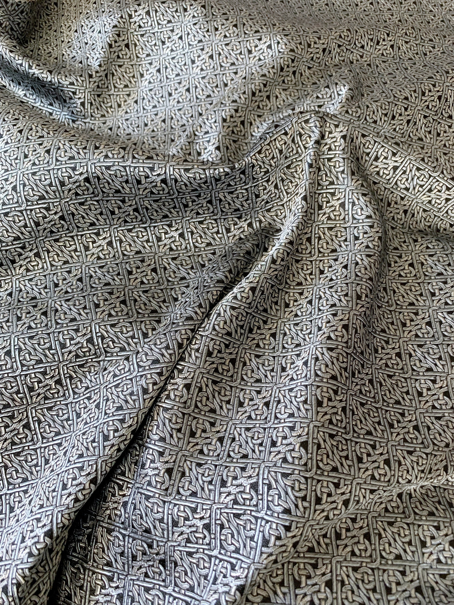 Celtic Knot | Silk Brocade Fabric by the Half Yard, 30" Wide ...