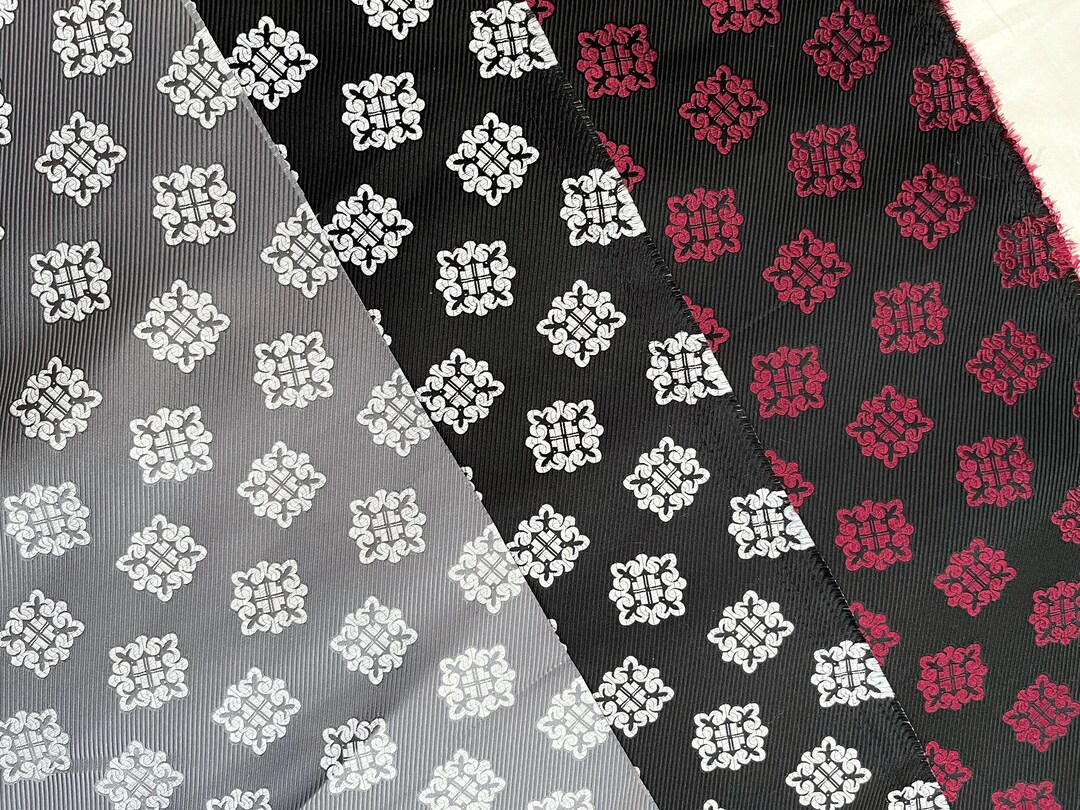 Shaylan | Silk Satin Brocade Fabric by the Half Yard, 30" Wide or 50 ...