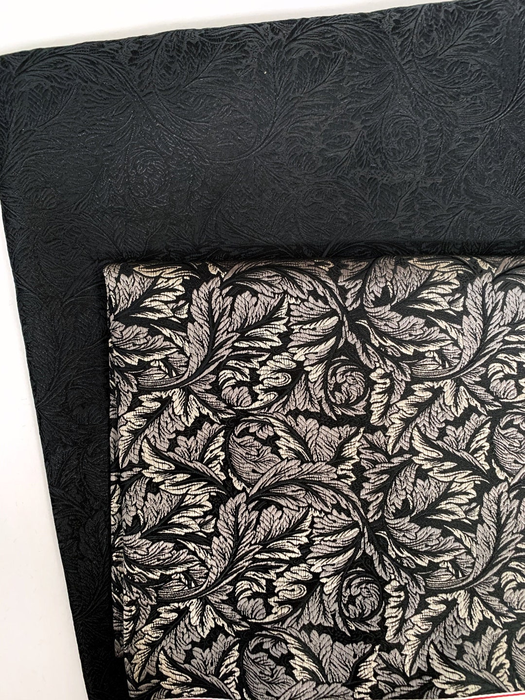 Vine Leaf | Silk Brocade Fabric by the Half Yard, 30" Wide | Art ...