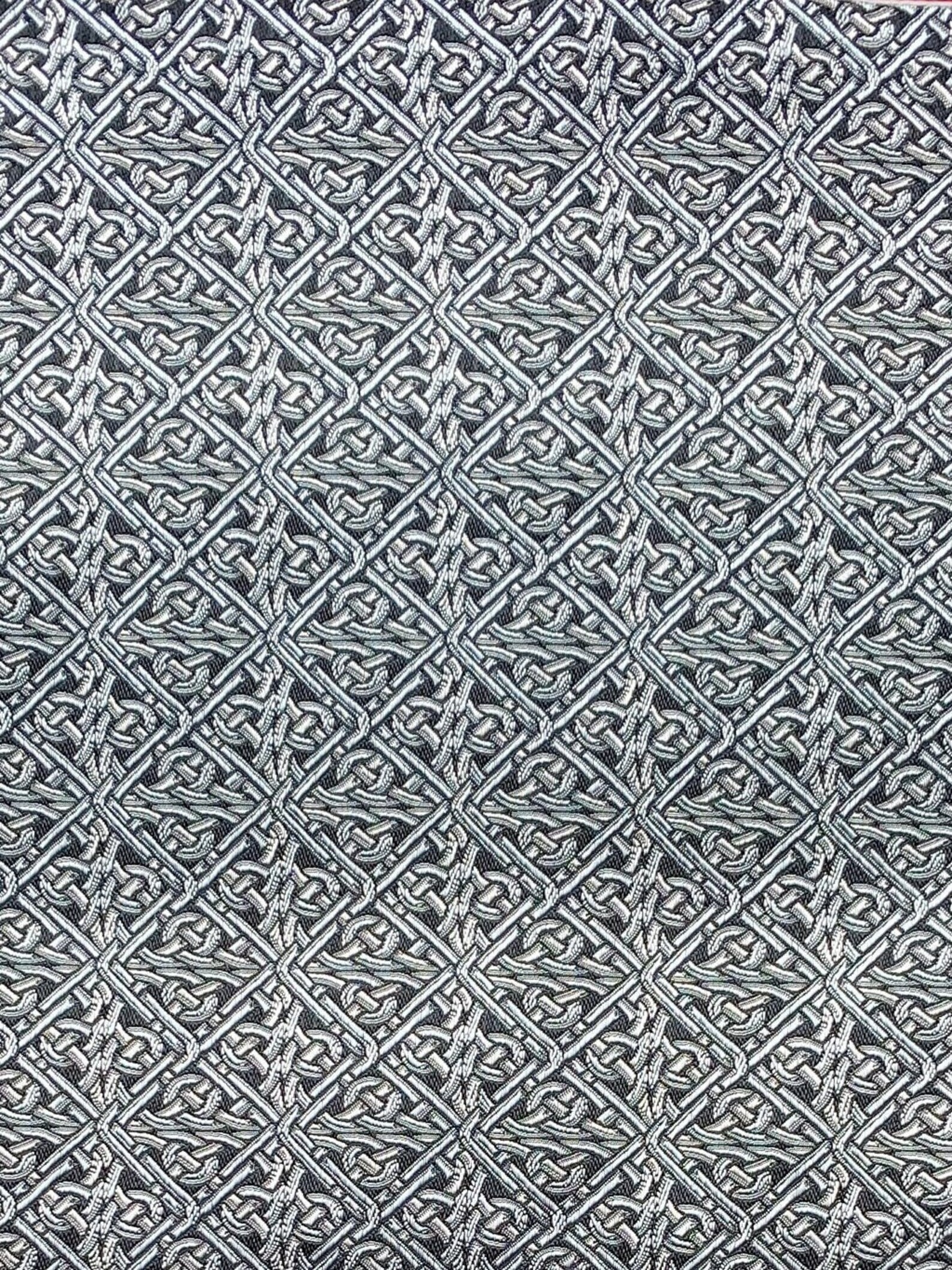 Celtic Knot | Silk Brocade Fabric by the Half Yard, 30" Wide ...