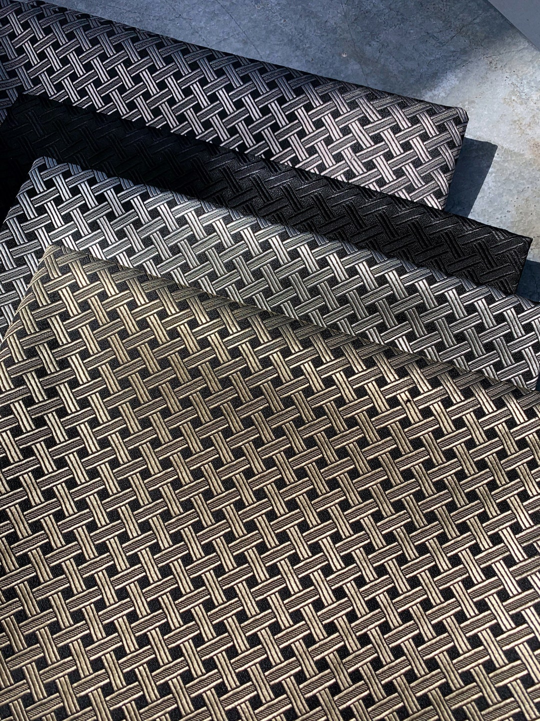 Basketweave | Silk Brocade Fabric by the Half Yard, 30" Wide | Metallic ...