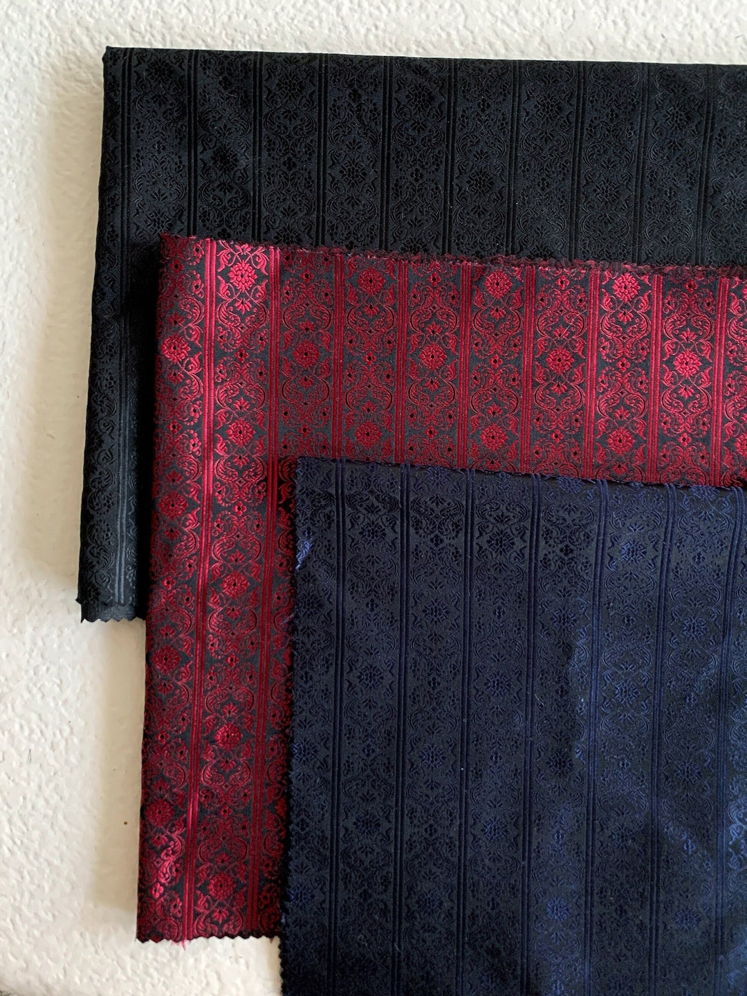 Bashir | Silk Brocade Fabric by the Half Yard, 54" Wide | Floral ...