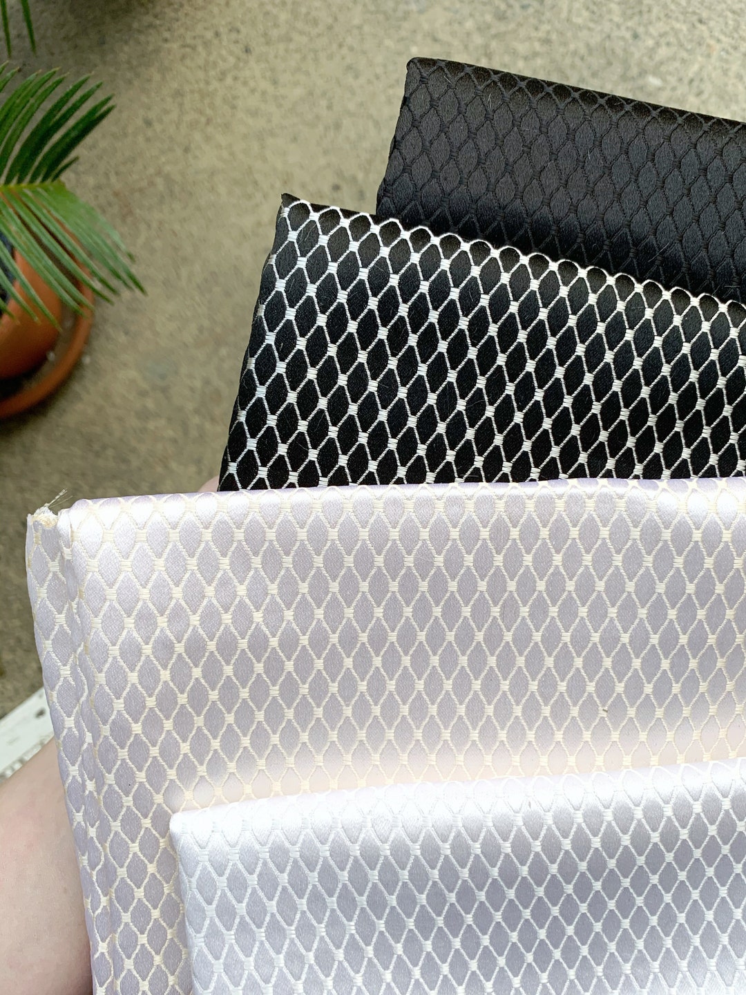 Diamond Satin | Silk Brocade Fabric by the Half Yard, 30" Wide ...