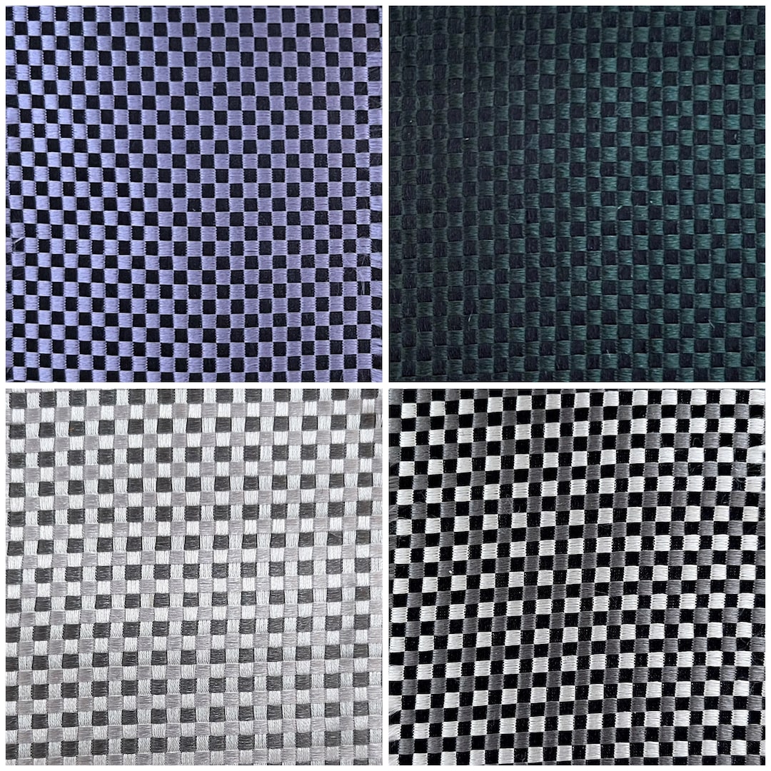 Mini Check | Silk Brocade Fabric by the Half Yard, 30" or 55" Wide ...