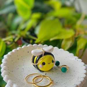Bumblebee Trinket Dish, Ring Tray, Clay Jewellery Storage, Handmade ...