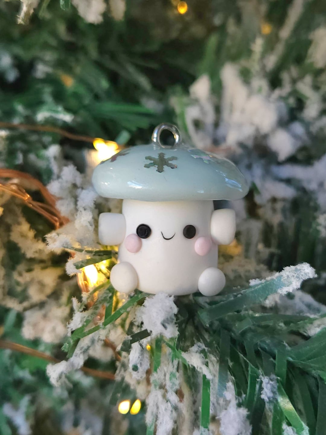 Snowflake Mushroom, Keychain, Charm, Plant Pot Accessory, Figurine ...