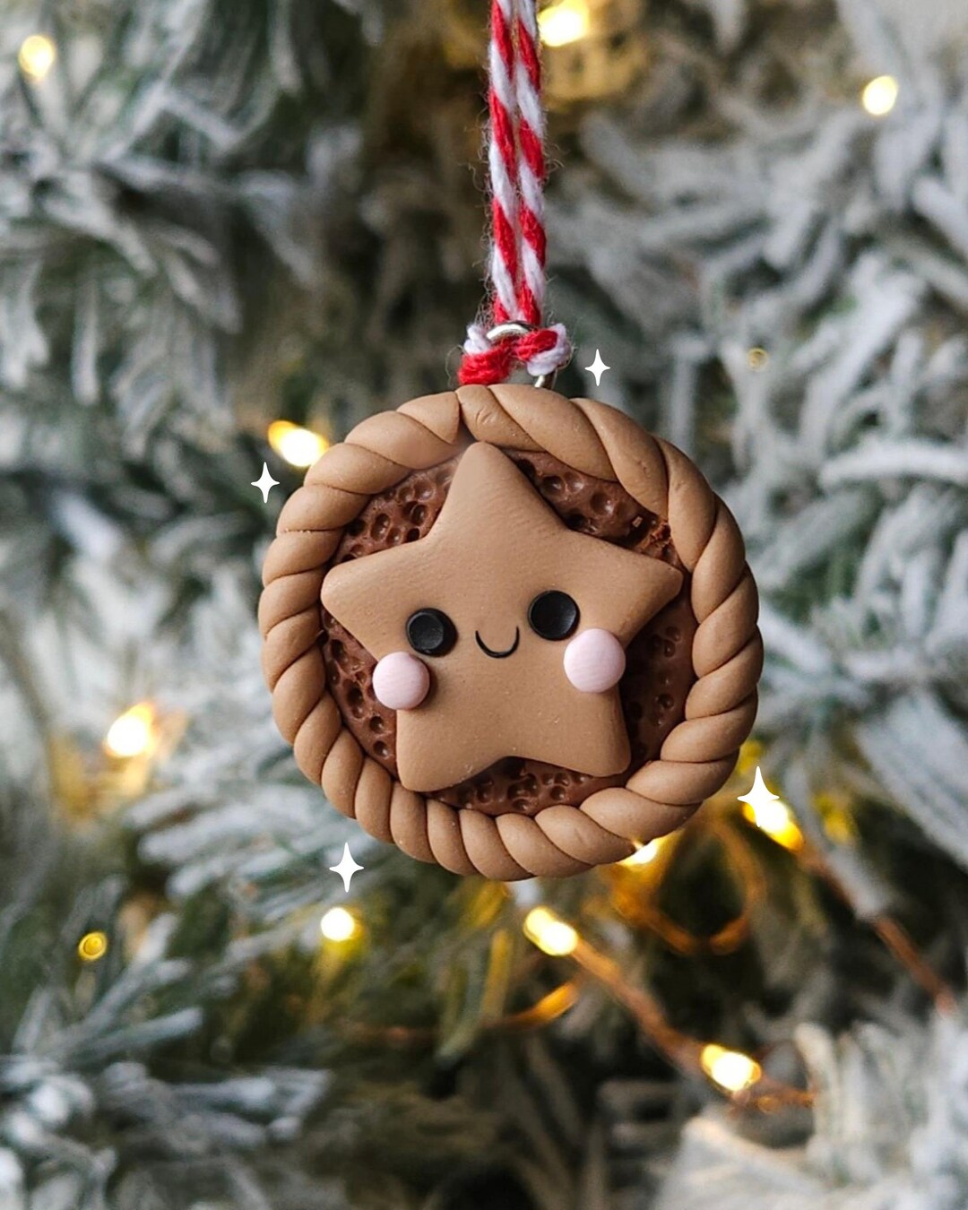 Adorable Mince Pie Christmas Tree Decoration– Handmade Polymer Clay ...