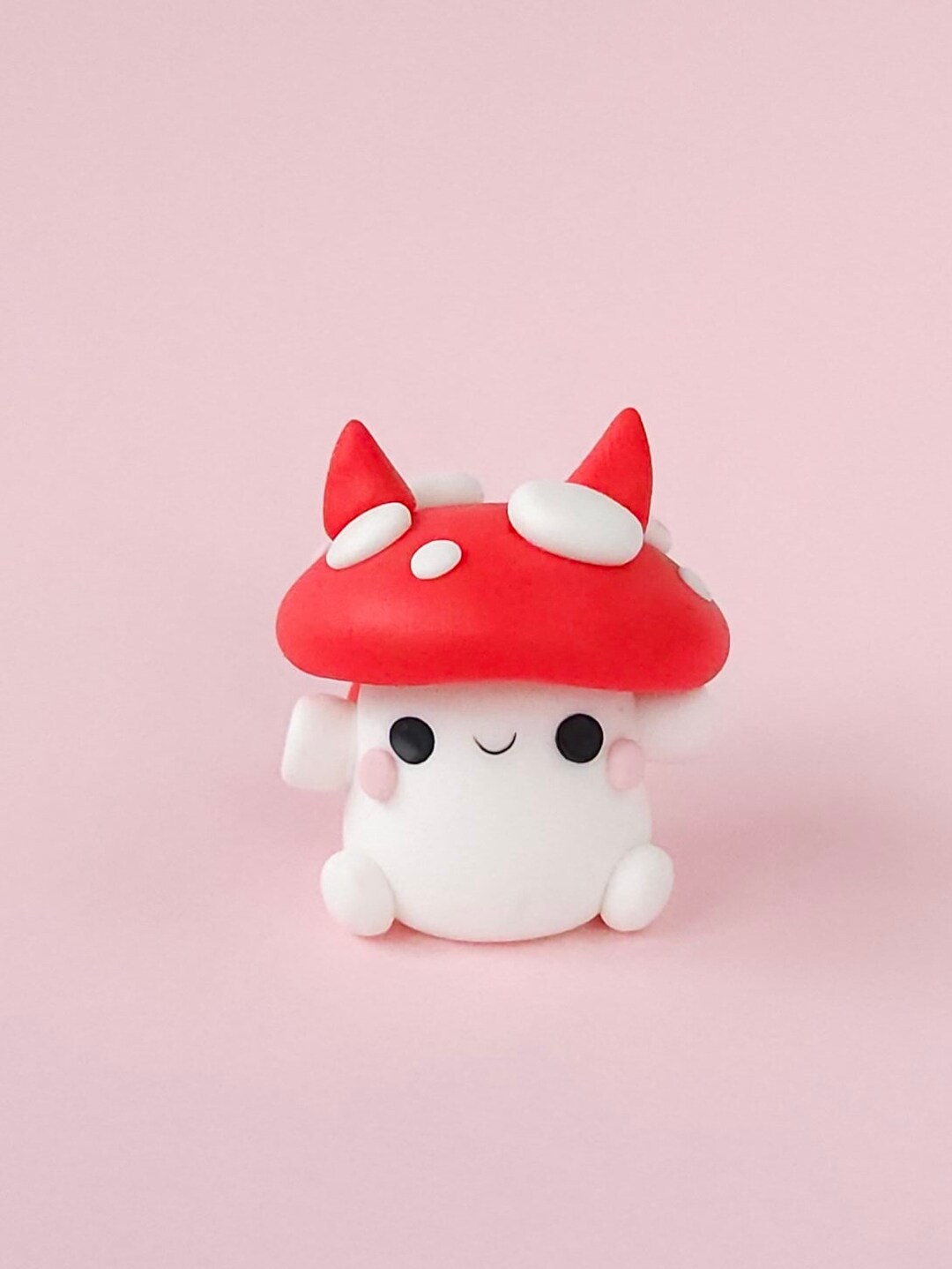 Little Devil Mushroom, Toadstool Sculpture, Figurine, Handmade Keychain ...