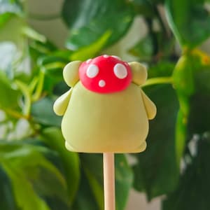 Mushroom Hat Frog Plant Buddy, Toad Pot Pal, Friend, Cute, Kawaii, Home ...