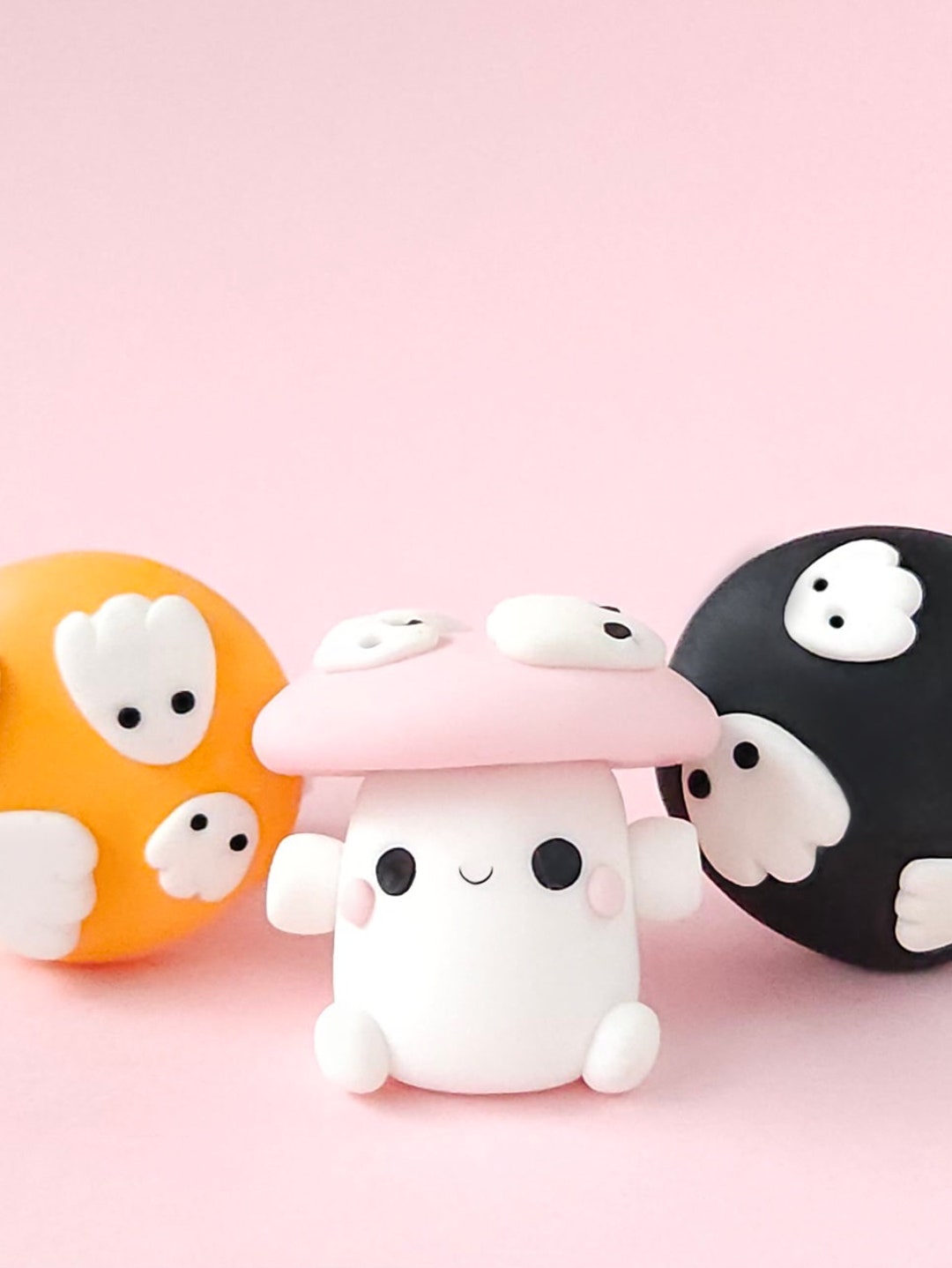 Ghostie Mushroom, Toadstool Sculpture, Figurine, Handmade Keychain ...