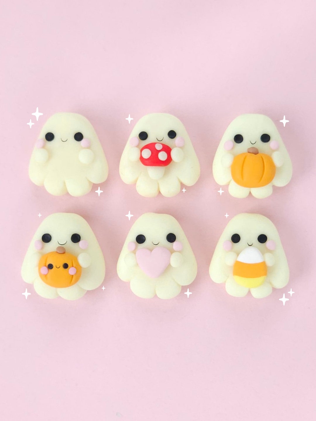 Little Ghostie, Glow in the Dark, Clay Keychain, Charm, Earrings, Cute ...