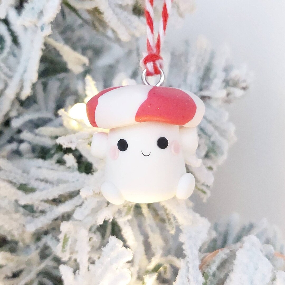 Peppermint Mushroom Tree Decoration, Figurine, Charm, Keychain, Plant ...