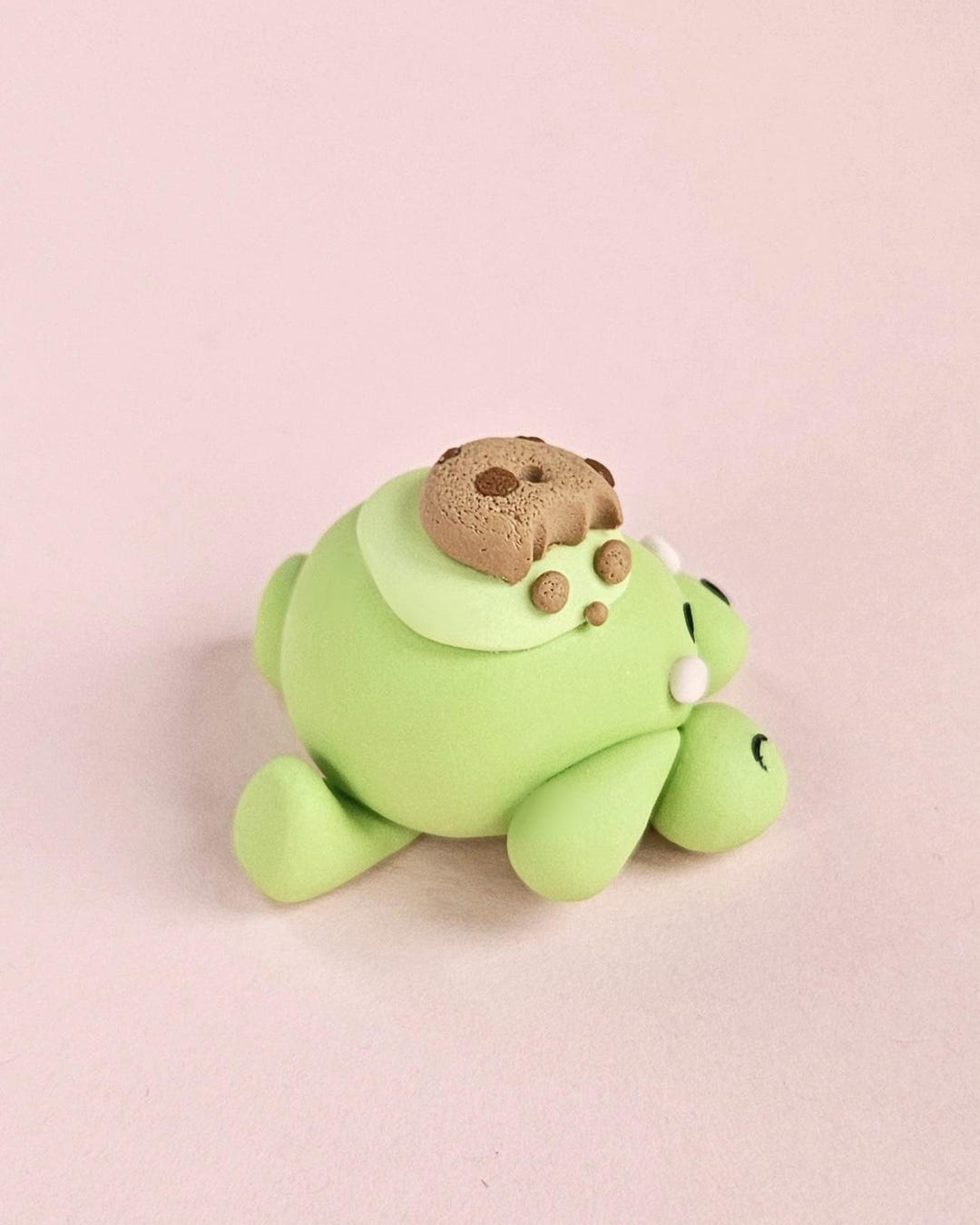 Bitten Cookie Belly Sleeping Frog – Handmade Polymer Clay Figurine ...