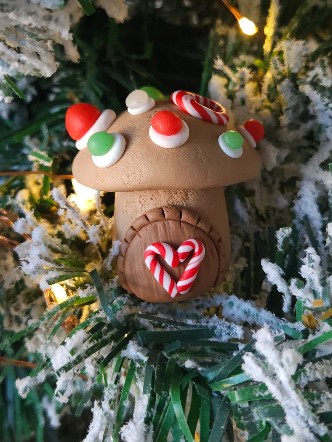 Adorable Gingerbread Mushroom House Christmas Tree Decoration– Handmade ...