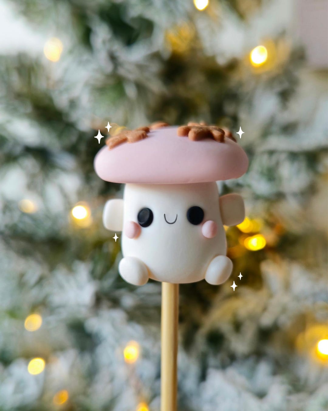 Gingerbread Topped Mushroom, Keychain, Charm, Plant Pot Accessory ...