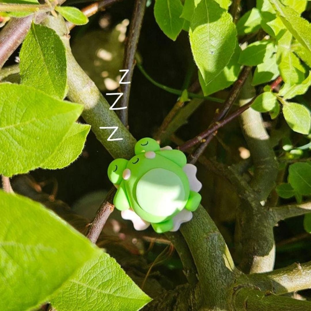 Sleepy Cherry Blossom Frog Plant Buddy, Toad Pot Pal, Friend, Cute ...